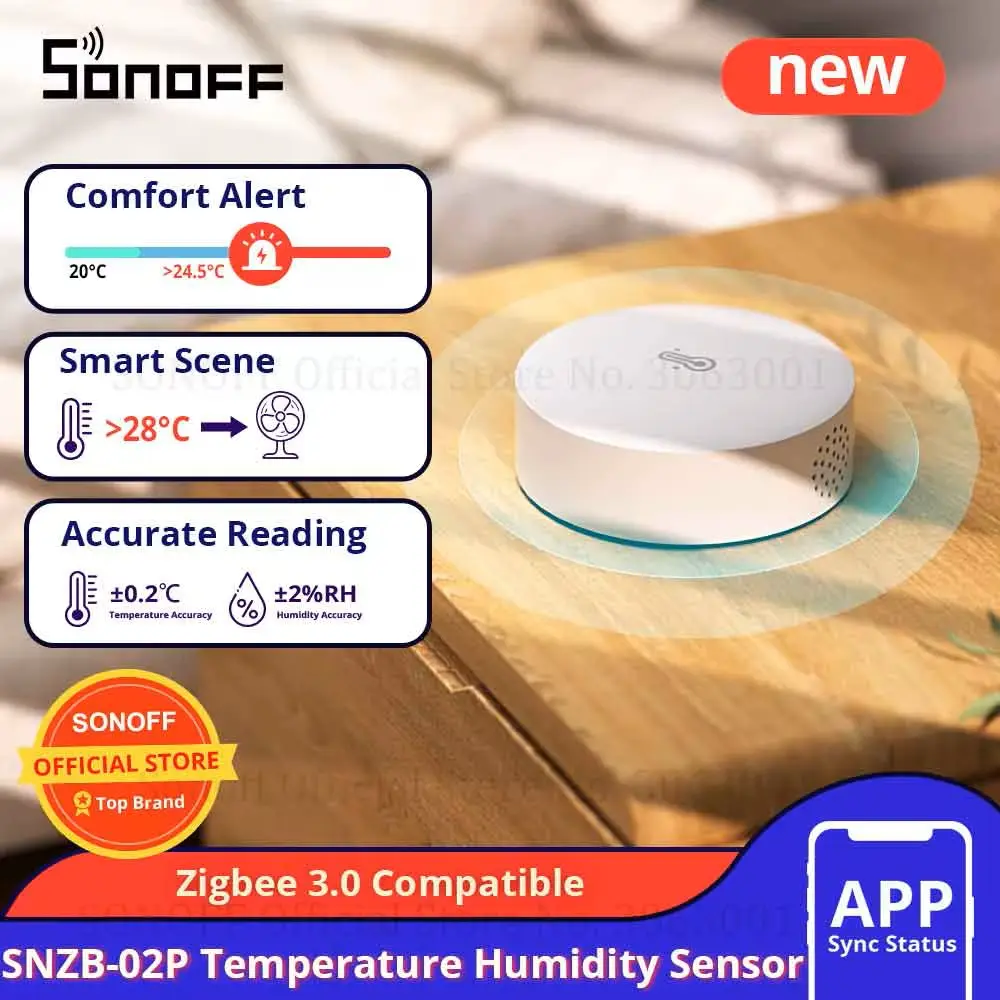 SONOFF SNZB-02P Zigbee Temperature and Humidity Sensor
